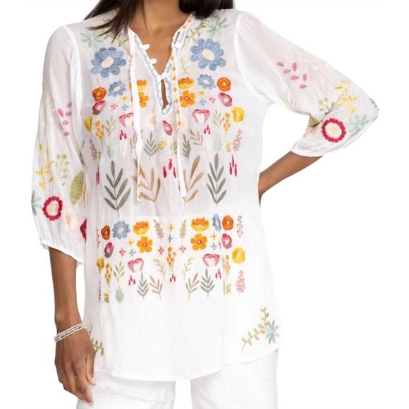 Johnny Was | Tops | New Johnny Was Mikah Tunic In White | Poshmark